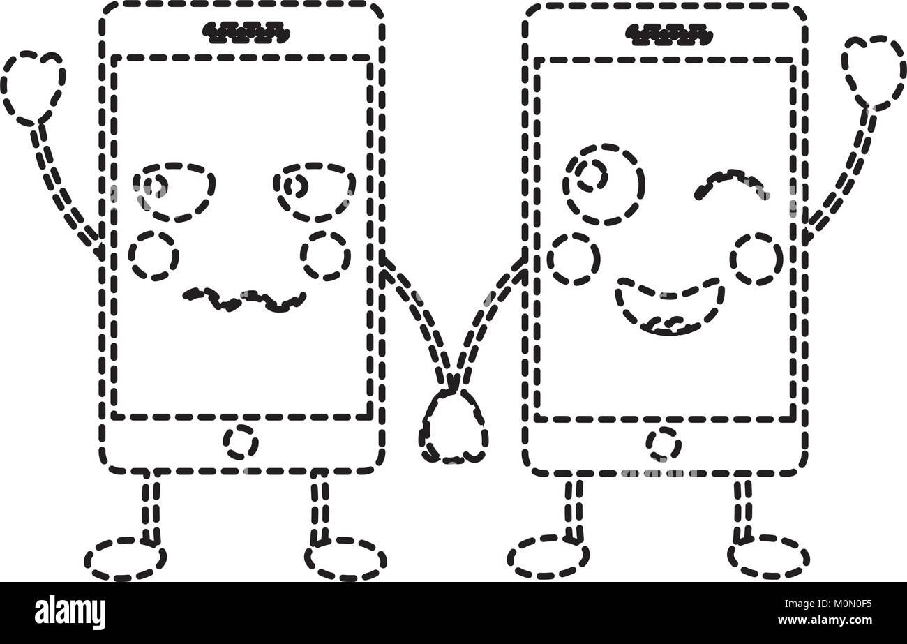 Kawaii cellphone cartoon Cut Out Stock Images & Pictures - Alamy