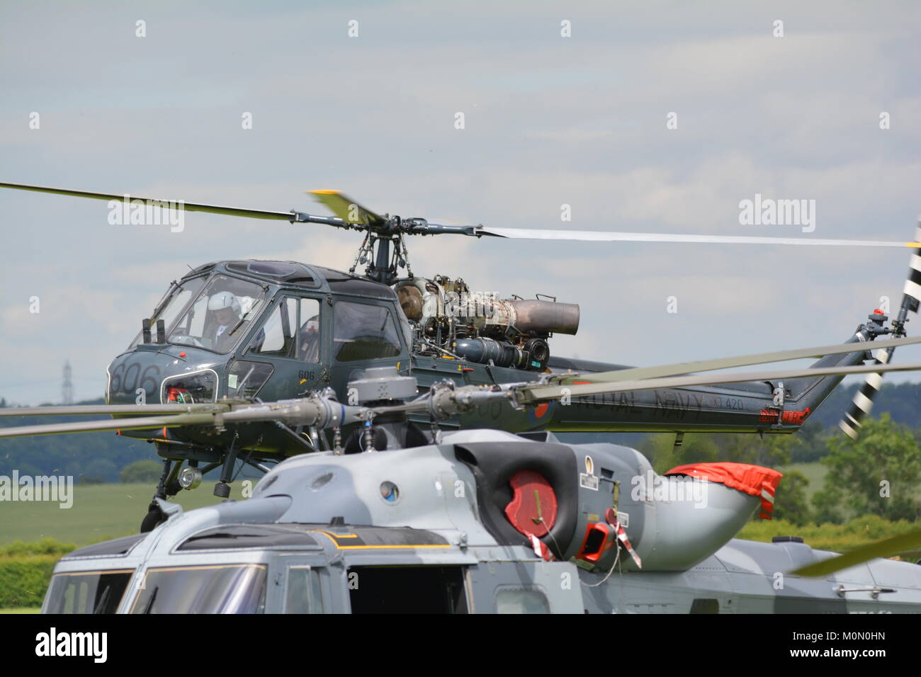 Westland Wasp 1960s British royal navy helicopter at Shuttleworth Fly ...