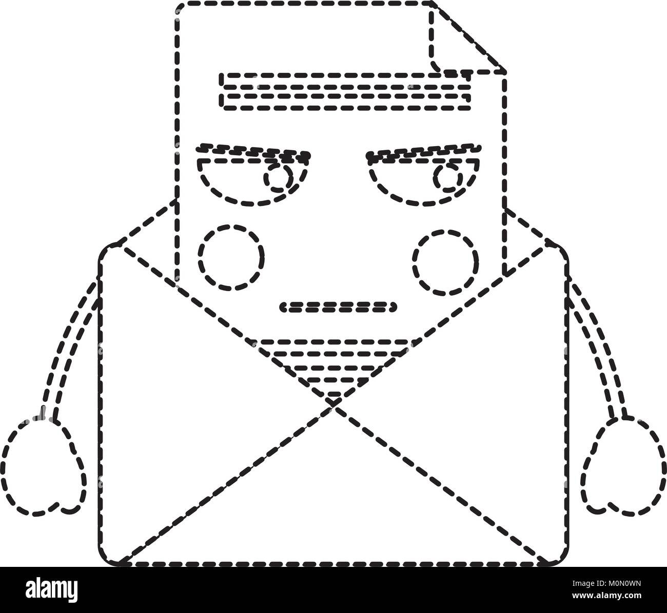 kawaii email envelope letter message cartoon Stock Vector Image & Art ...