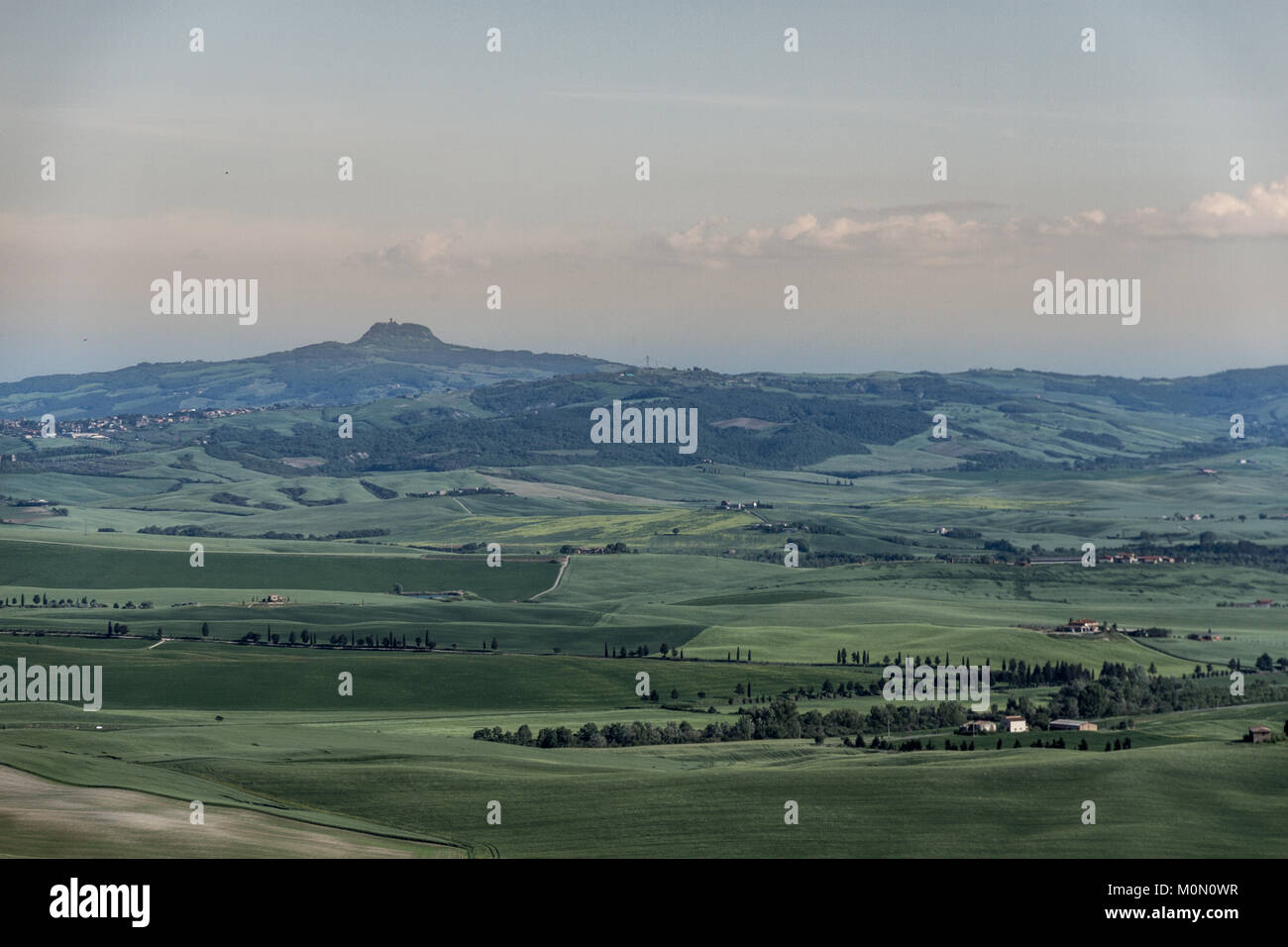 A Fantastic View Of The Val D' Orcia Valley At Sunset From Pienza Stock ...