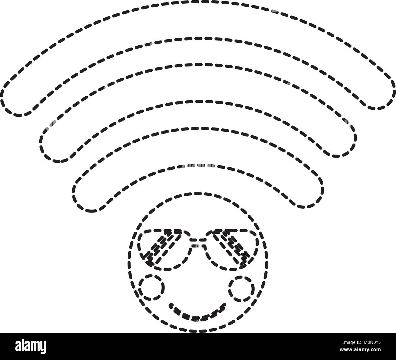 cartoon wifi internet signal kawaii character Stock Vector Image & Art ...