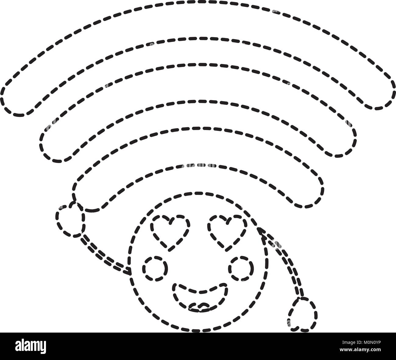 cartoon wifi internet signal kawaii character Stock Vector Image & Art ...