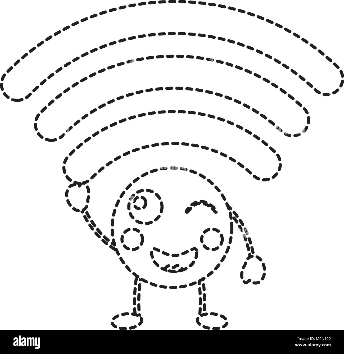 cartoon wifi internet signal kawaii character Stock Vector Image & Art ...