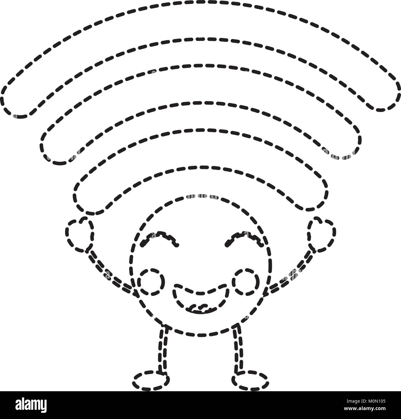 cartoon wifi internet signal kawaii character Stock Vector Image & Art ...