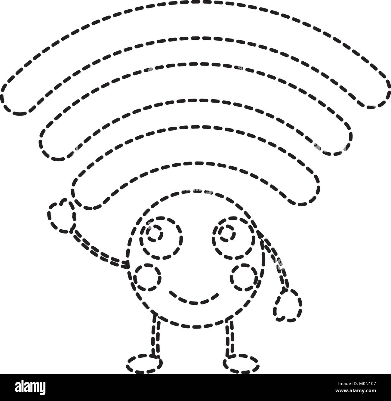 cartoon wifi internet signal kawaii character Stock Vector Image & Art ...
