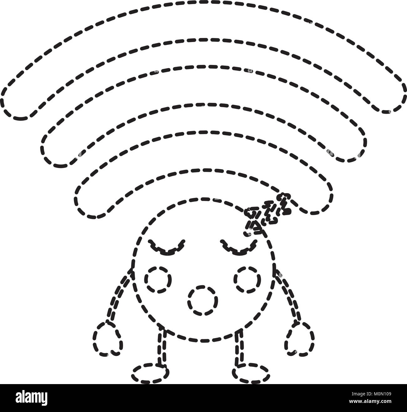 Wi fi wireless network cartoon Black and White Stock Photos & Images ...