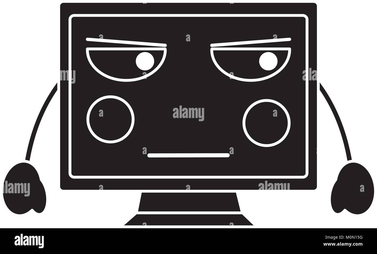 kawaii cute funny screen monitor Stock Vector Image & Art - Alamy