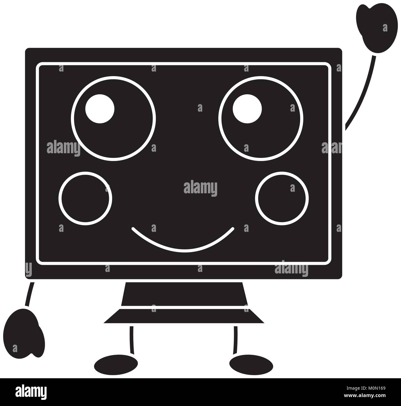 Monitor computer kawaii character Cut Out Stock Images & Pictures - Alamy