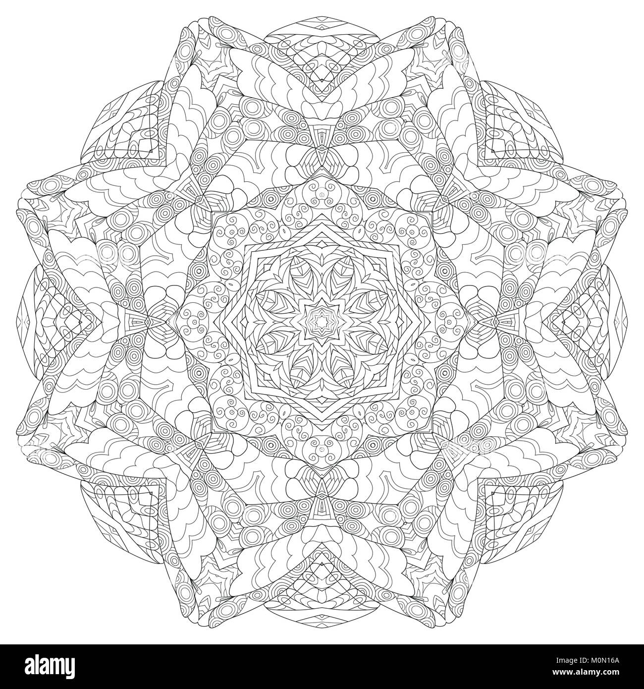 Vector Adult Coloring Book Textures. Hand-painted art design. Adult ...