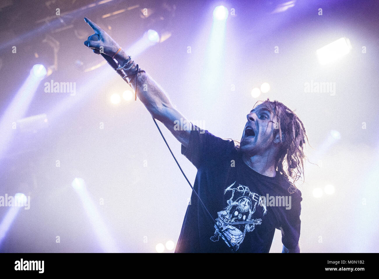 The American heavy metal band Lamb of God performs a live concert at ...