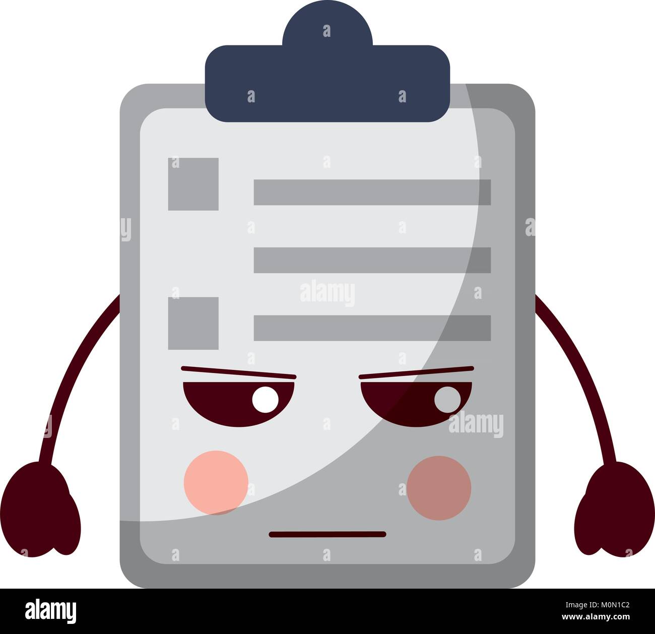 paper angry clipboard kawaii character cartoon Stock Vector Image & Art ...