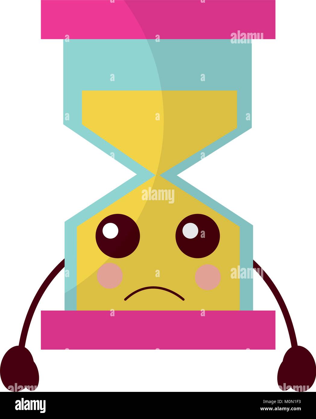 hourglass time sad kawaii character Stock Vector Image & Art - Alamy