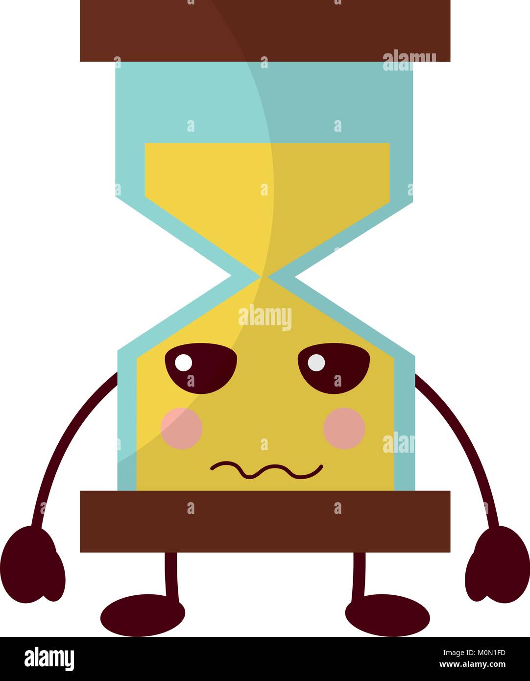 hourglass time sad kawaii character Stock Vector Image & Art - Alamy