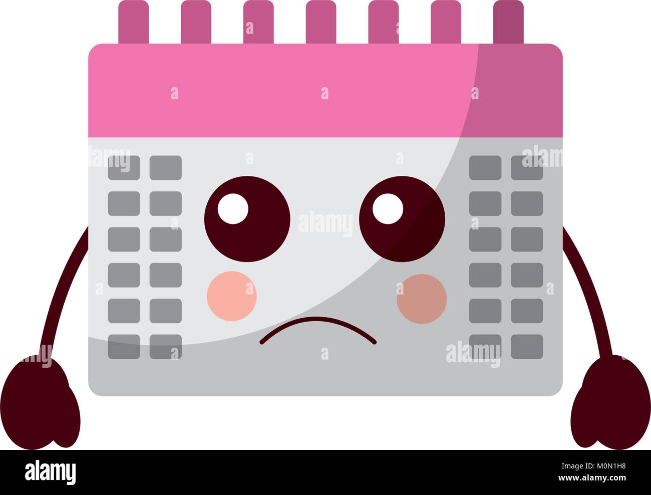 calendar event cute sad kawaii cartoon Stock Vector Image & Art - Alamy