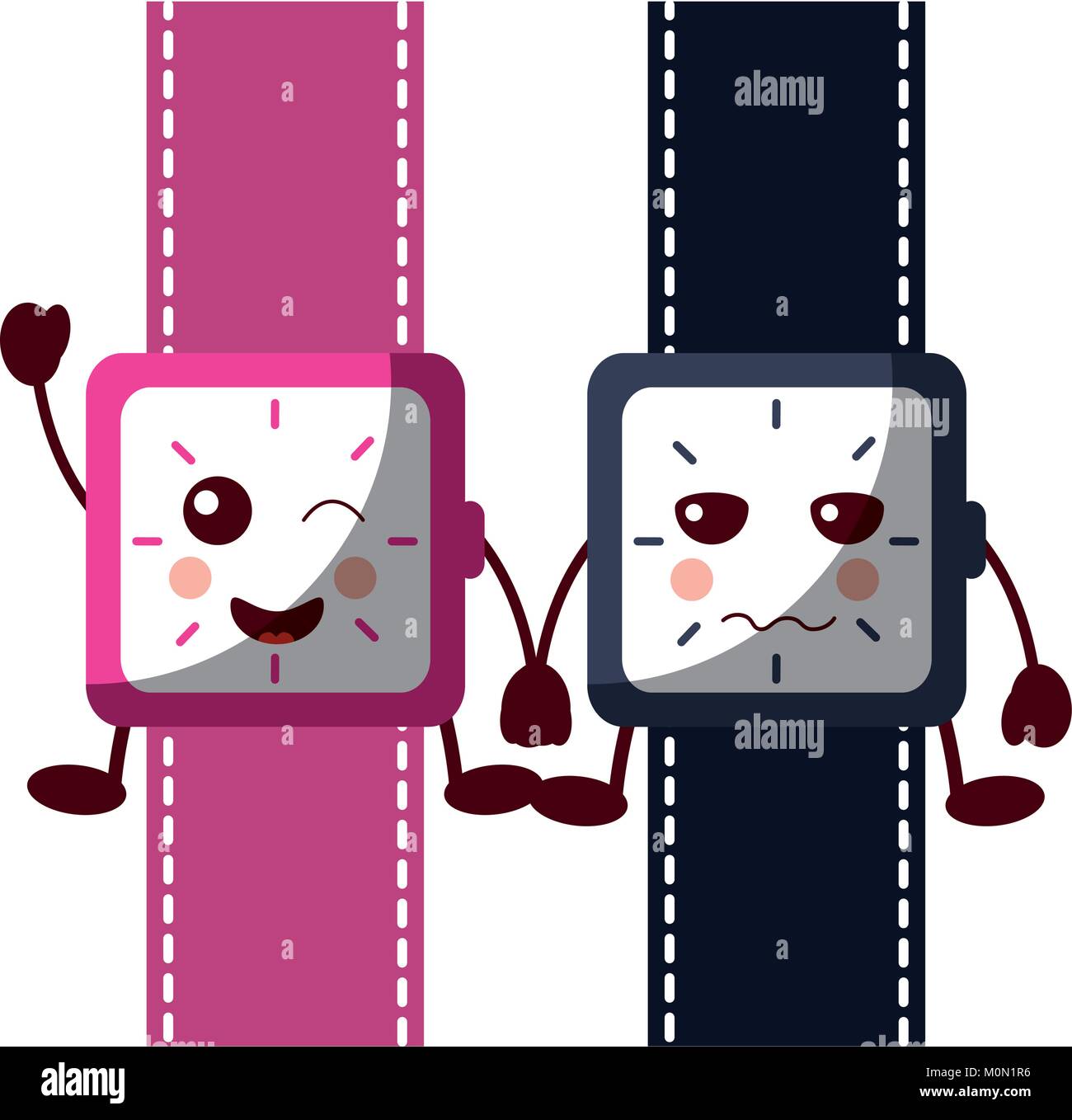 cartoon kawaii wrist watch character Stock Vector Image & Art - Alamy