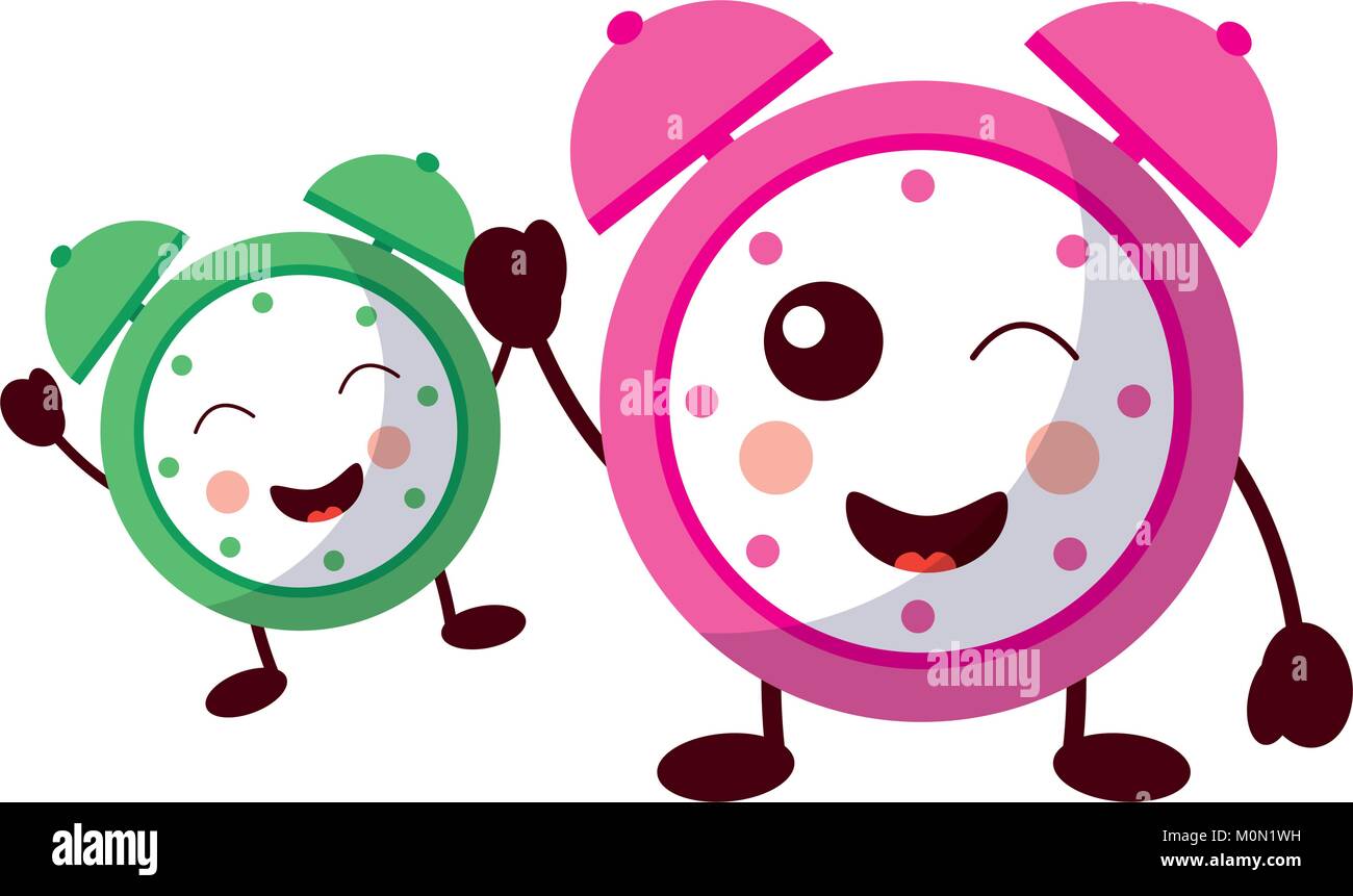 Face two time clock Stock Vector Images - Alamy