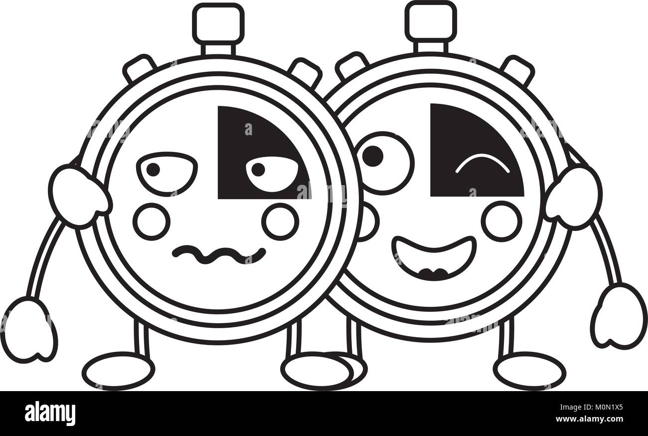cartoon chronometer countdown kawaii character Stock Vector Image & Art ...