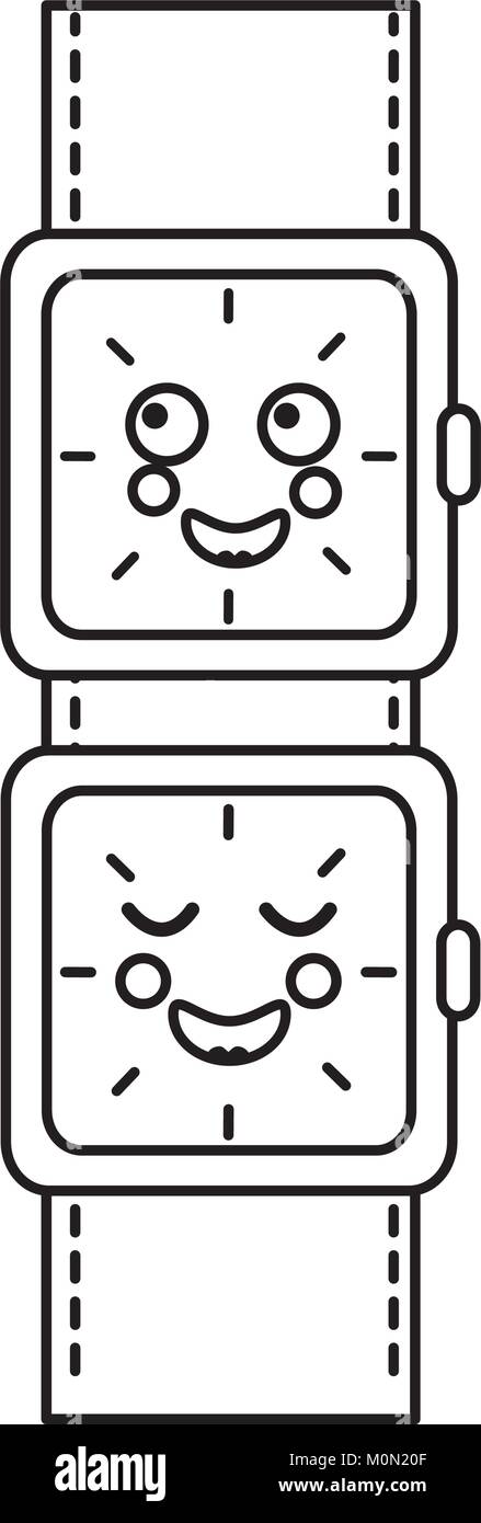 cartoon kawaii wrist watch character Stock Vector Image & Art - Alamy