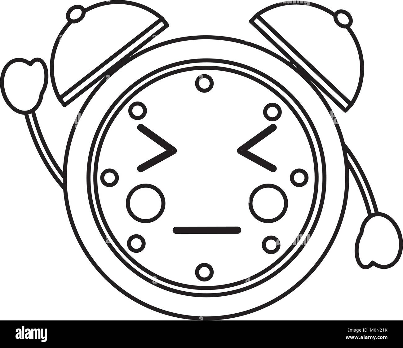 kawaii cartoon clock alarm character Stock Vector Image & Art - Alamy