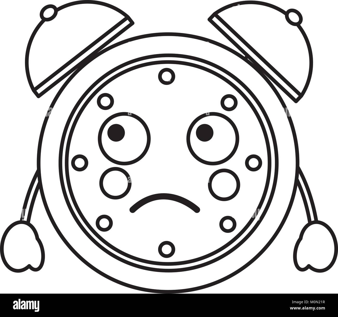 Alarm clock sad face Stock Vector Images - Alamy