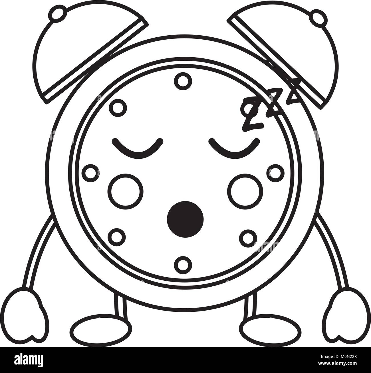 kawaii cartoon sleep clock alarm character Stock Vector Image & Art - Alamy