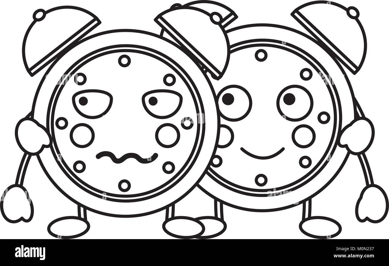 Face two time clock Stock Vector Images - Alamy