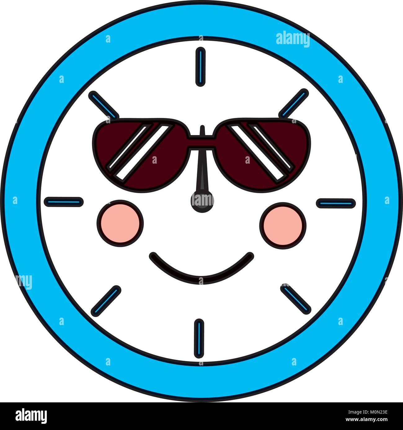 kawaii round clock time cartoon character Stock Vector Image & Art - Alamy