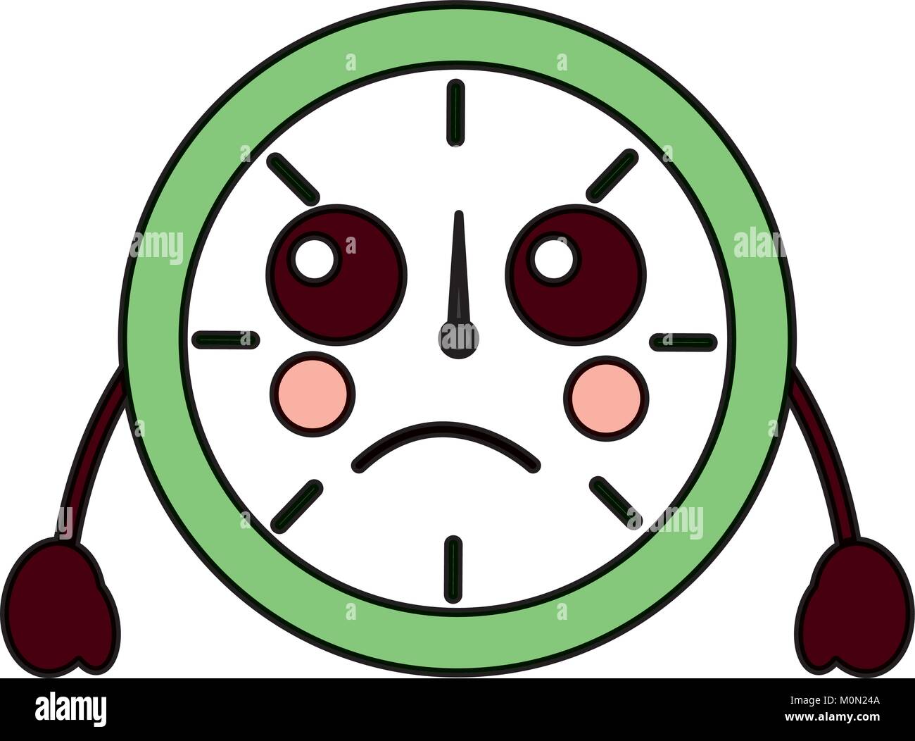 kawaii round clock time cartoon character Stock Vector Image & Art - Alamy