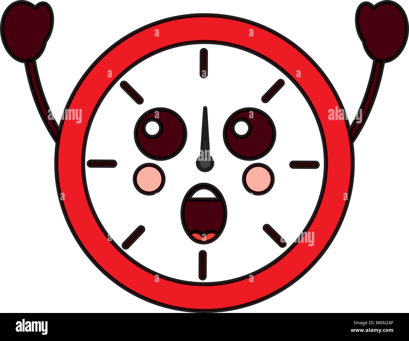 kawaii round clock time cartoon character Stock Vector Image & Art - Alamy