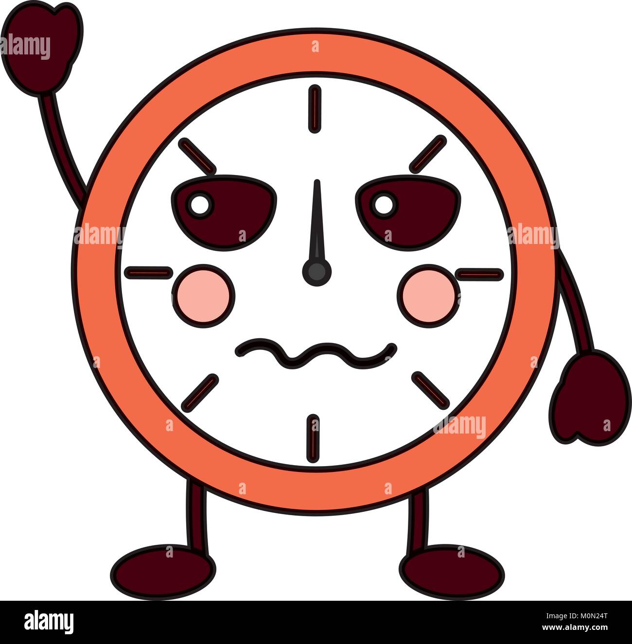 kawaii round clock time cartoon character Stock Vector Image & Art - Alamy