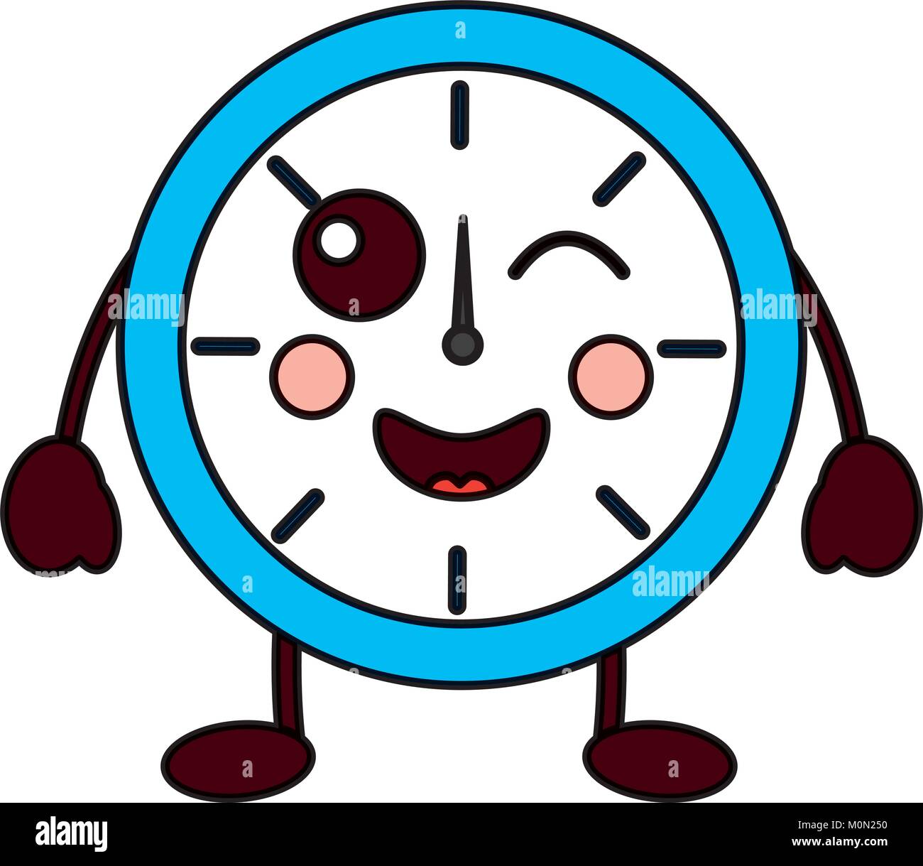 kawaii round clock time cartoon character Stock Vector Image & Art - Alamy