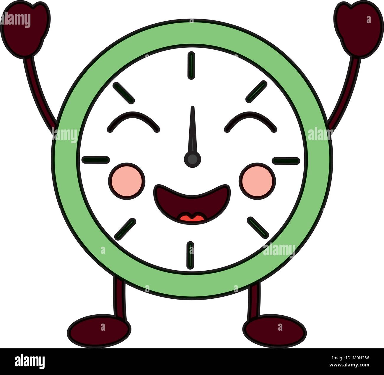 kawaii round clock time cartoon character Stock Vector Image & Art - Alamy