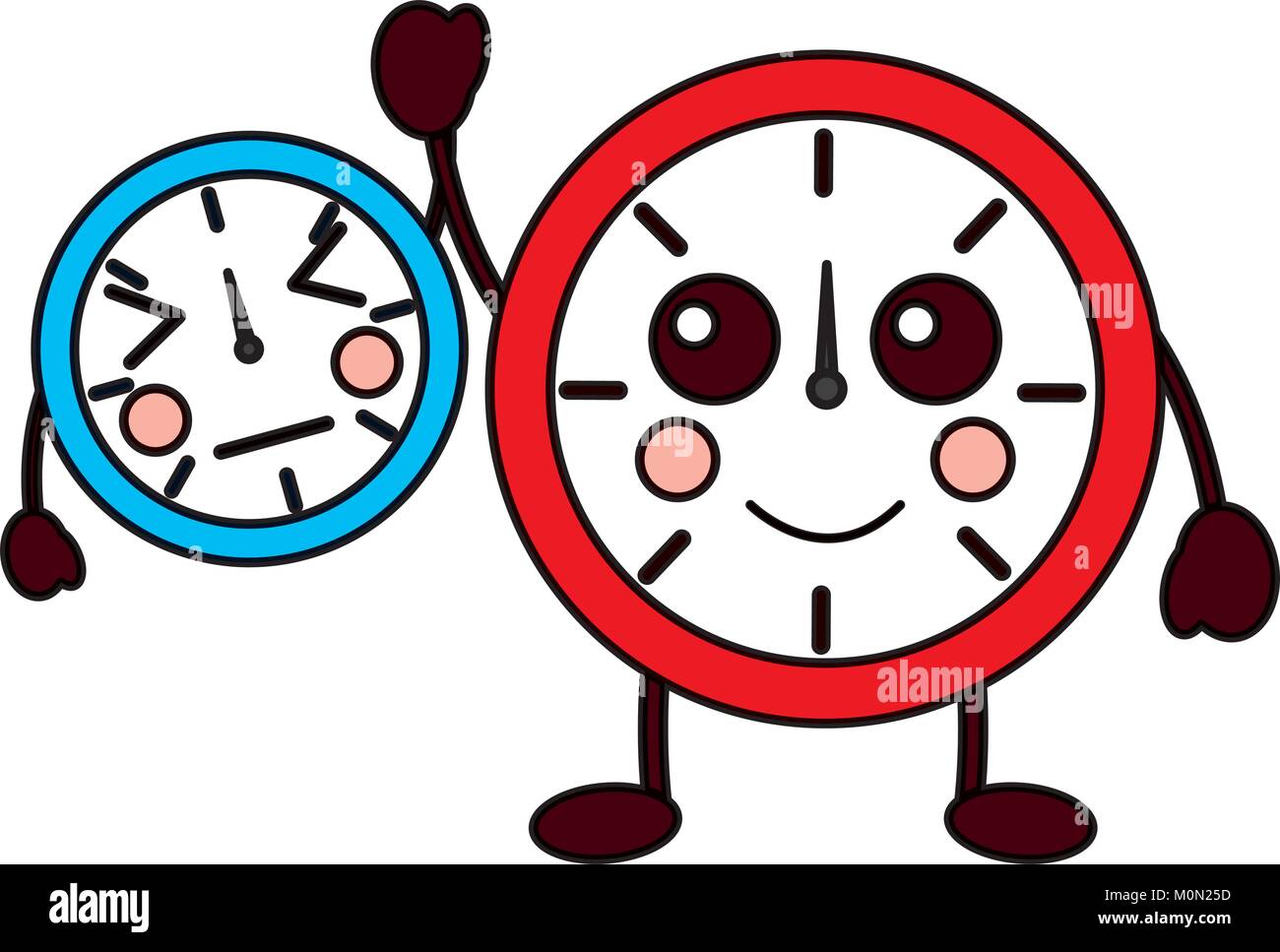 two kawaii clock character cartoon style Stock Vector Image & Art - Alamy