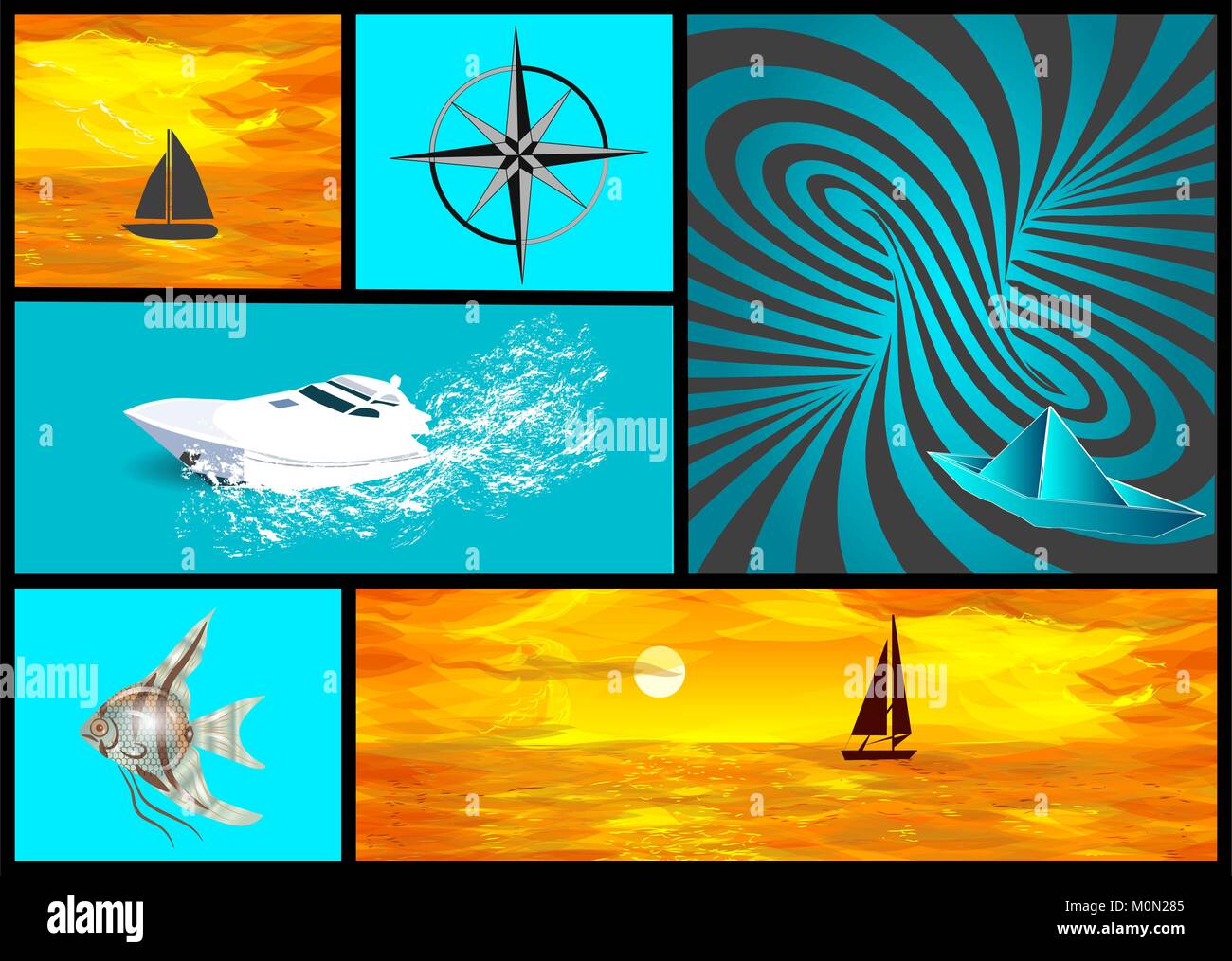 water transport and travel set. vector design collection Stock Vector ...