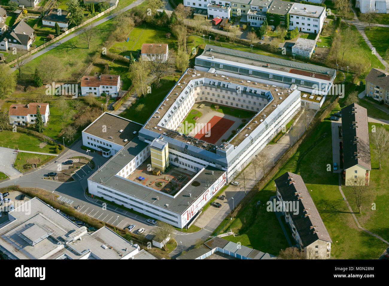 Detention Center, Detmold Prison, prison, aerial view of Detmold ...