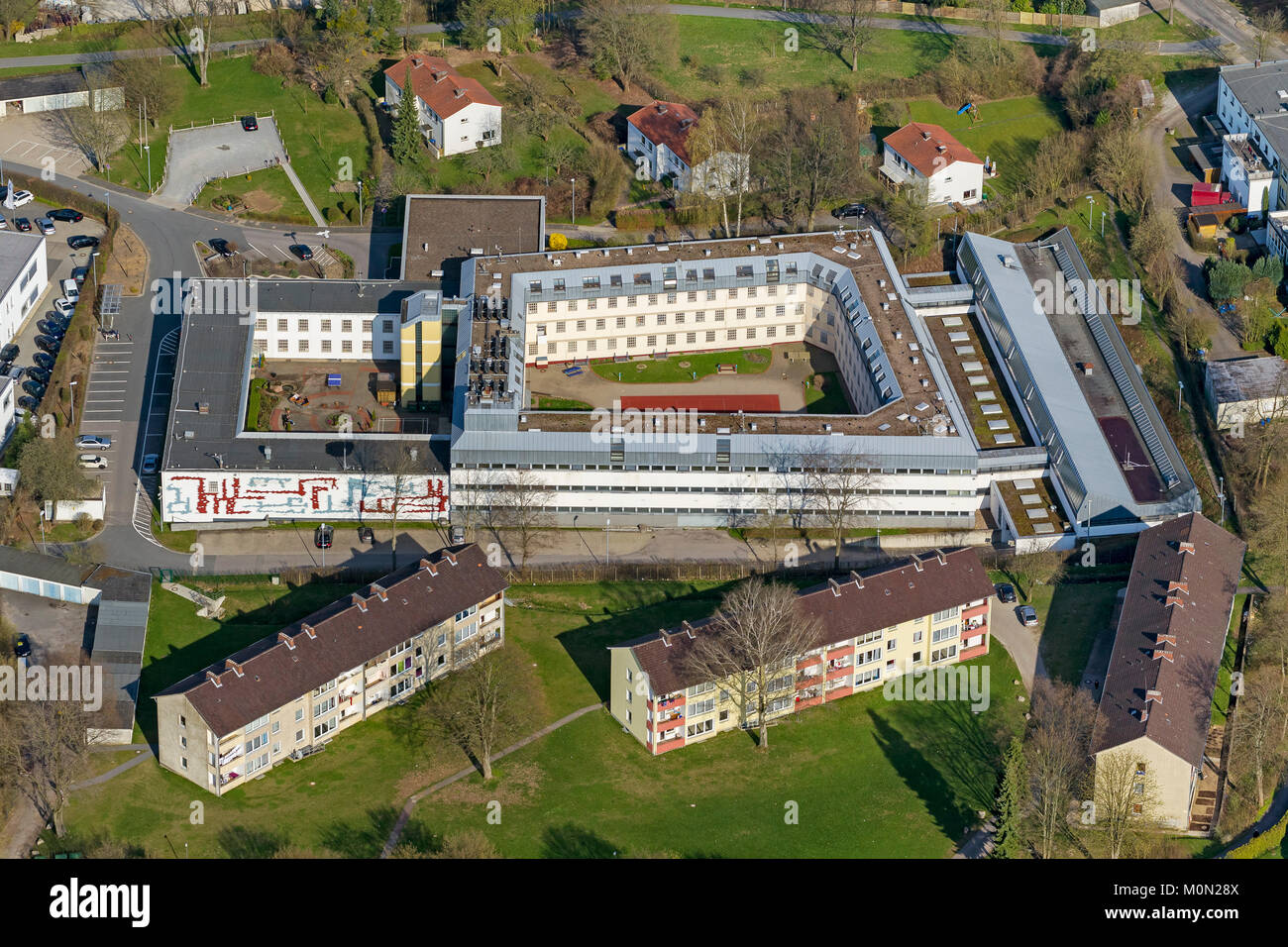 Detention Center, Detmold Prison, prison, aerial view of Detmold ...