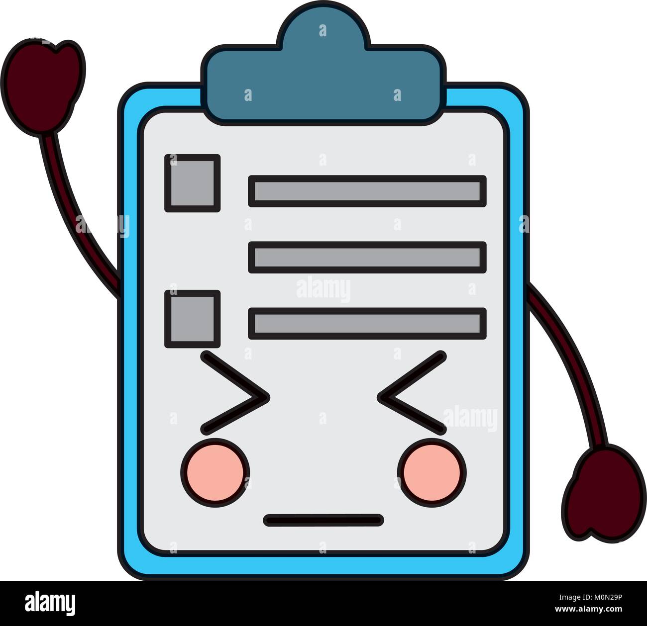 paper clipboard kawaii character cartoon Stock Vector Image & Art - Alamy