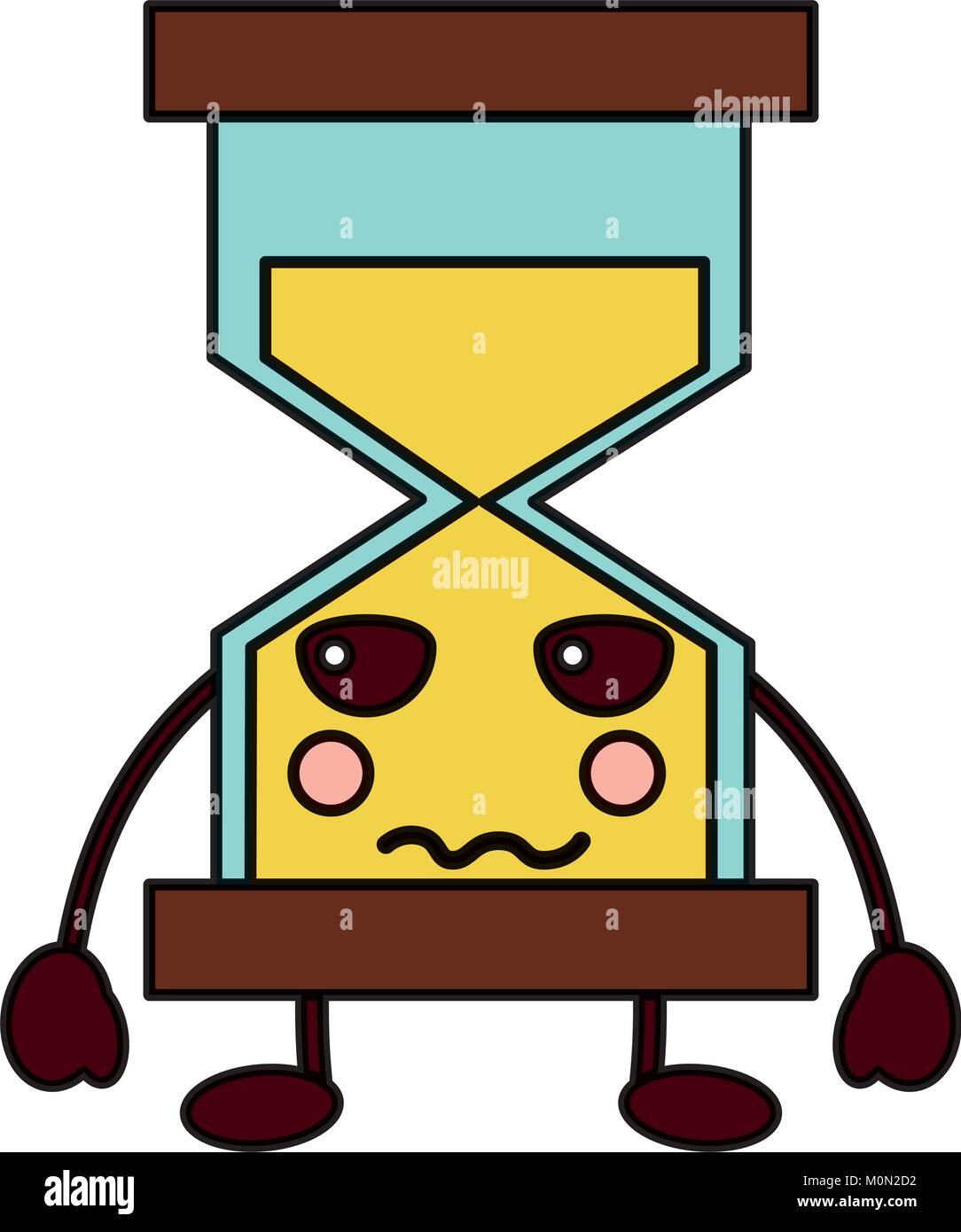 hourglass time sad kawaii character Stock Vector Image & Art - Alamy
