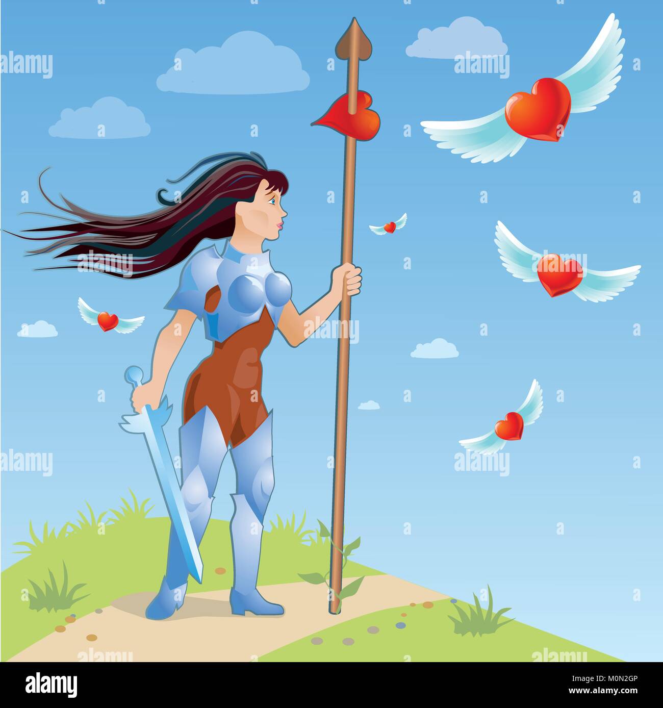 Knight armor with spear Stock Vector Images - Alamy