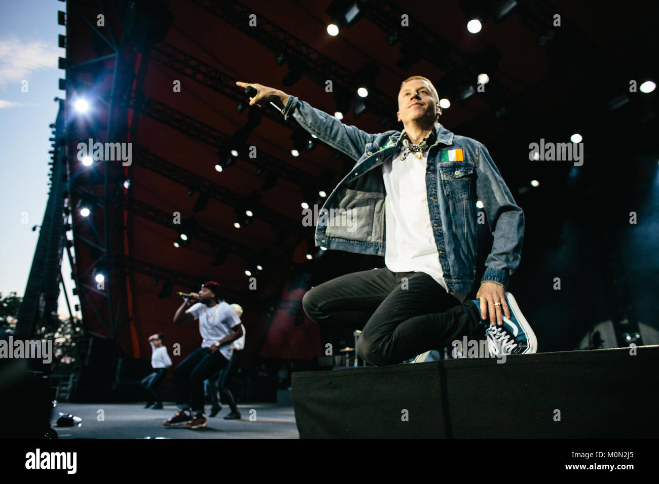 The American hip-hop duo Macklemore & Ryan Lewis performs a live ...