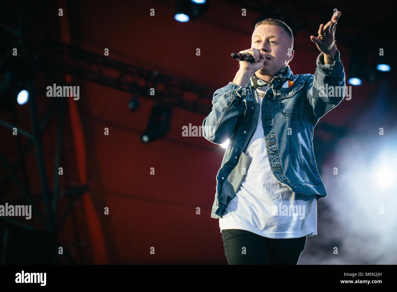 The American hip-hop duo Macklemore & Ryan Lewis performs a live ...
