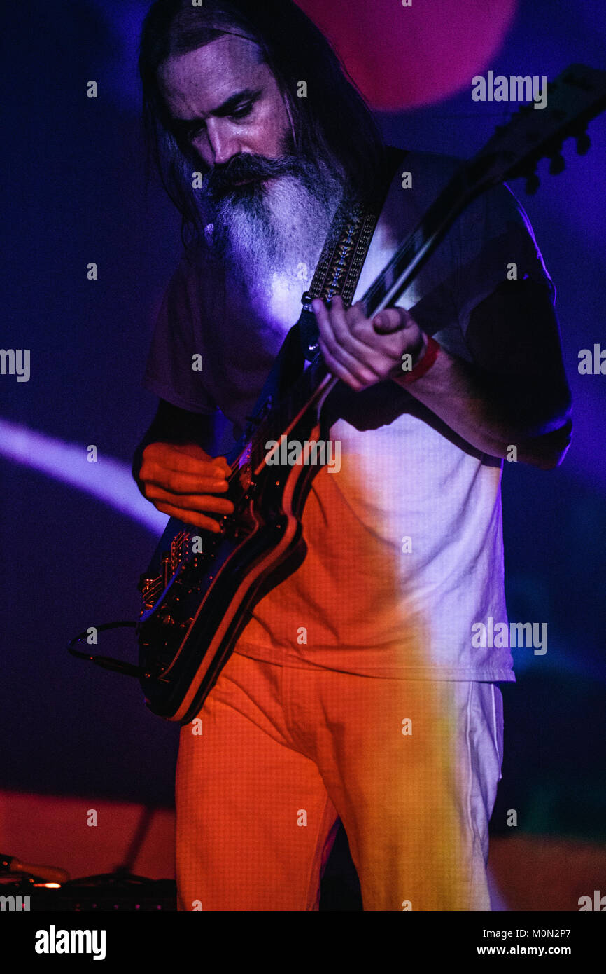 The American psychedelic rock band Moon Duo performs a live concert at ...