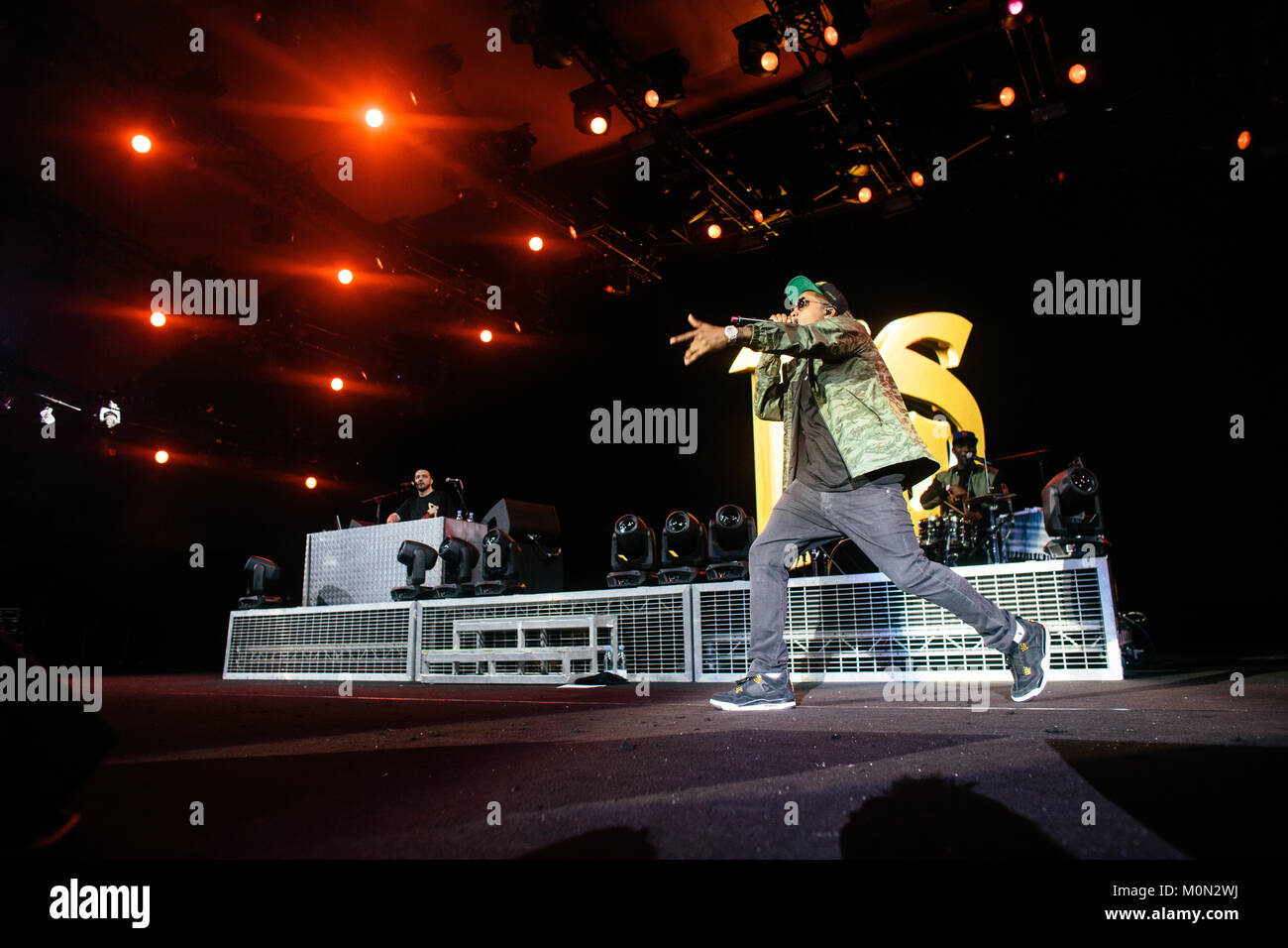 The American rapper and lyricist Nas performs a live concert during the ...