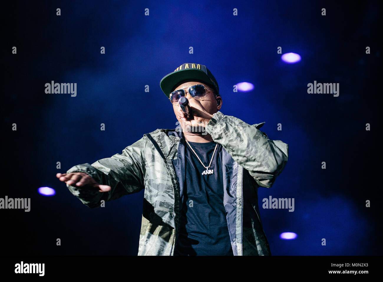 The American rapper and lyricist Nas performs a live concert during the ...