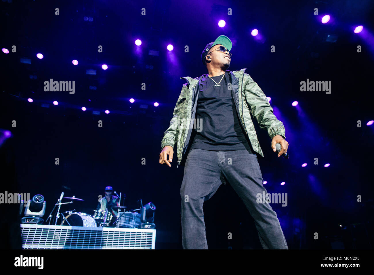The American rapper and lyricist Nas performs a live concert during the ...
