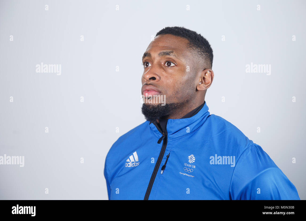 Bobsleigher Joel Fearon during a kitting out session at ADIDAS ...
