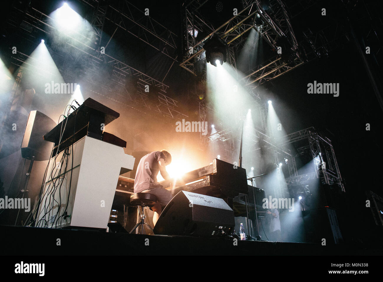 The German pianist and composer Nils Frahm performs a live concert at ...