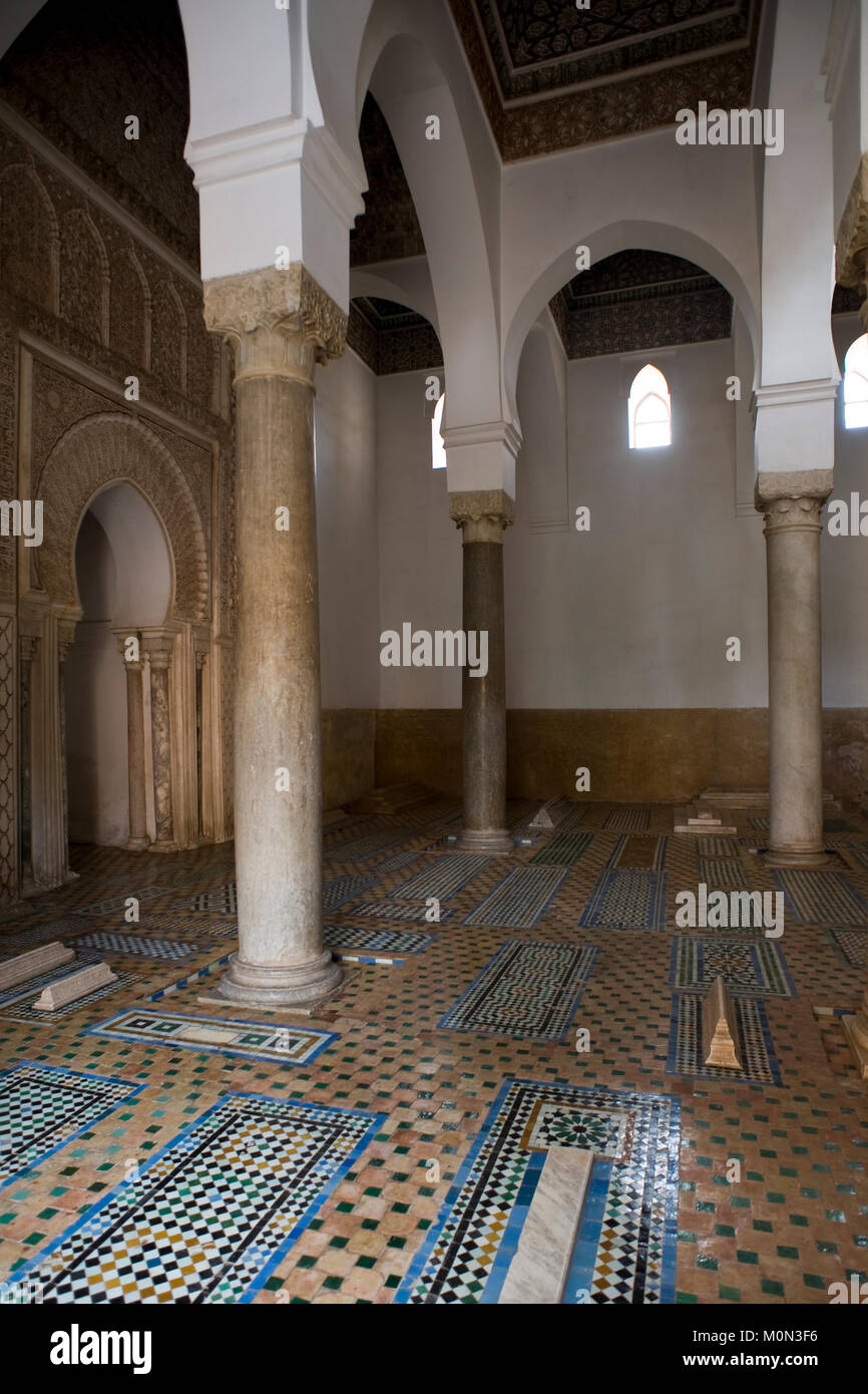 The Sadian Tombs. the mausoleum of the Sa'diana dynasty, in Marrakesh ...