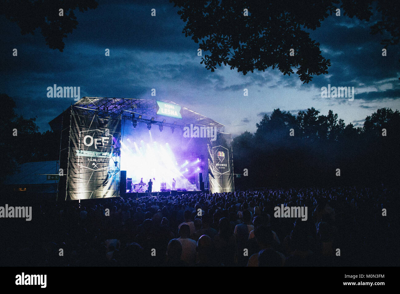 The stage area in front of the main stage is packed at the Polish music ...
