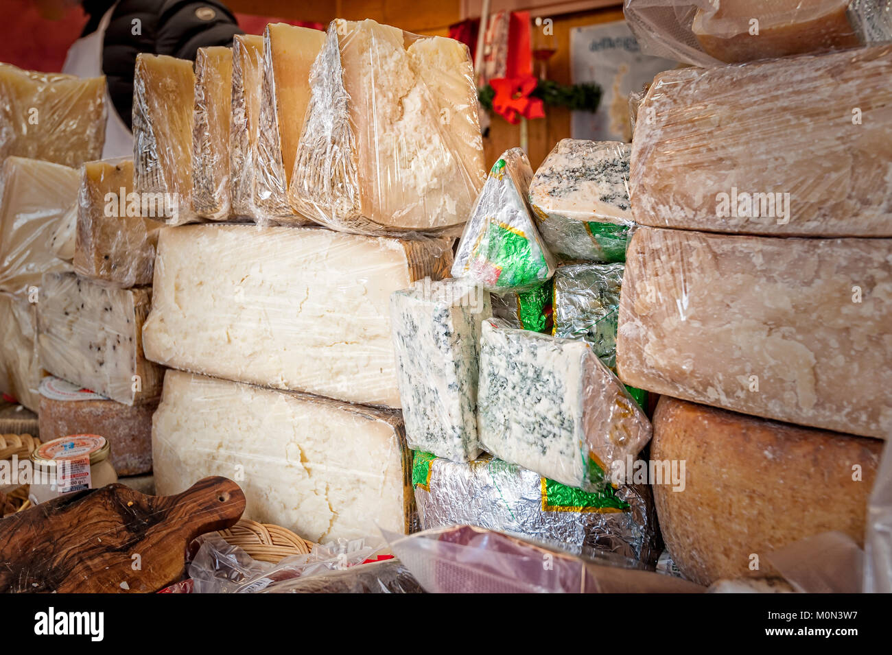 Cheeses on sale counter hi-res stock photography and images - Alamy